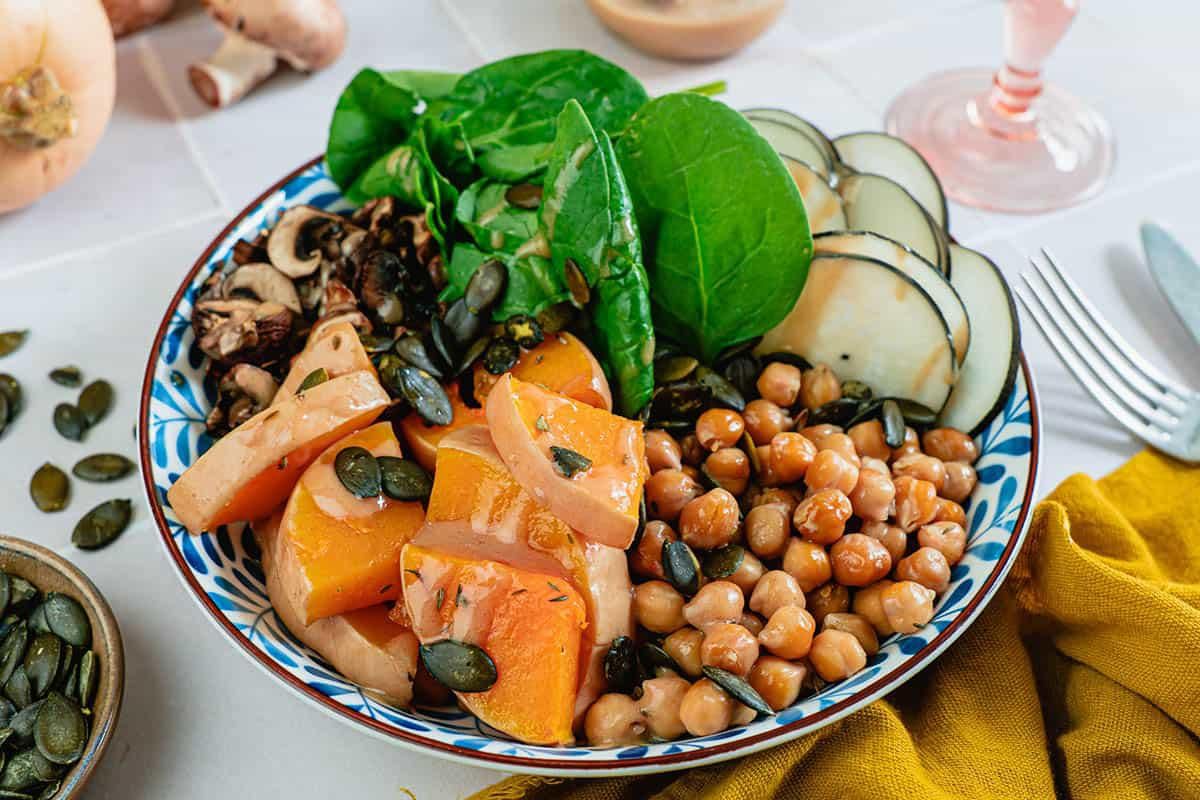 Bowl d'Automne aux Champignons & Pois-Chiche rôtis - Recette - Les Commis