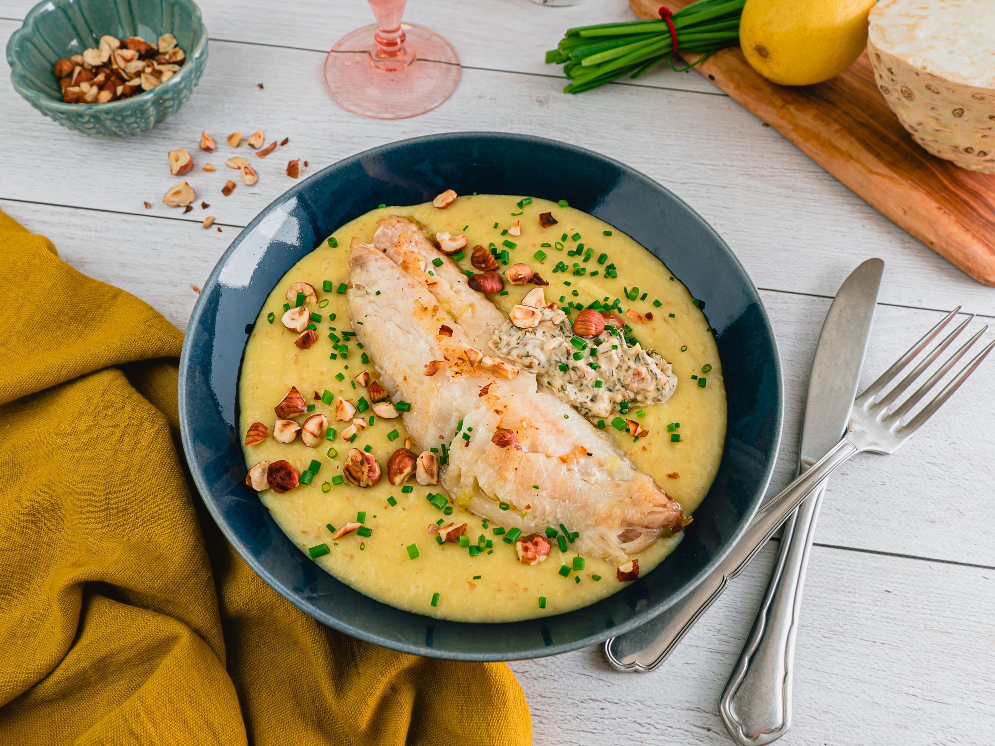 Poisson de la Criée & Mousseline de Légumes à la Ciboulette - Recette ...