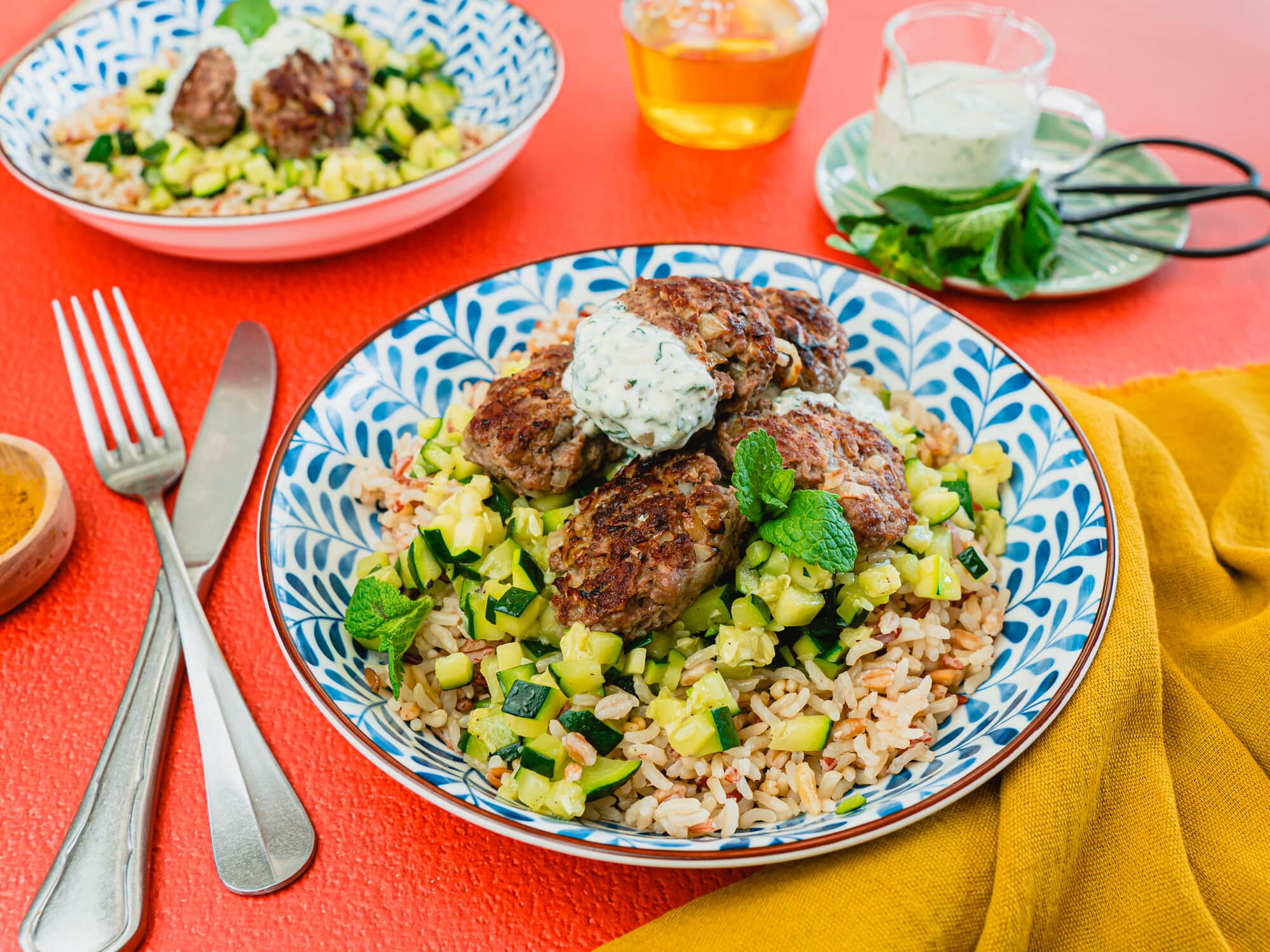 Keftas de Porc au Cumin & Riz aux Raisins Secs - Recette - Les Commis